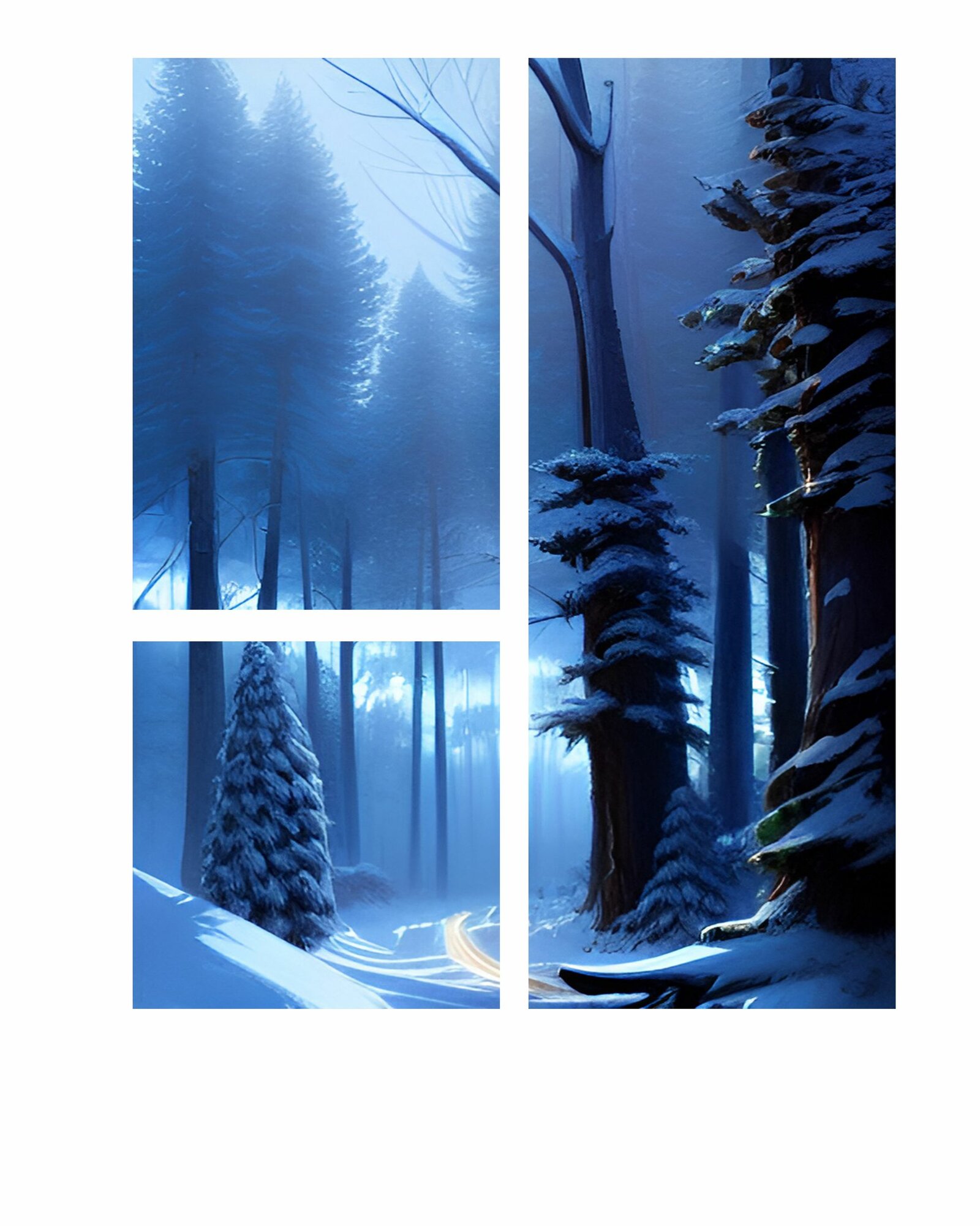 Модульная картина Зимний лес 60х75см