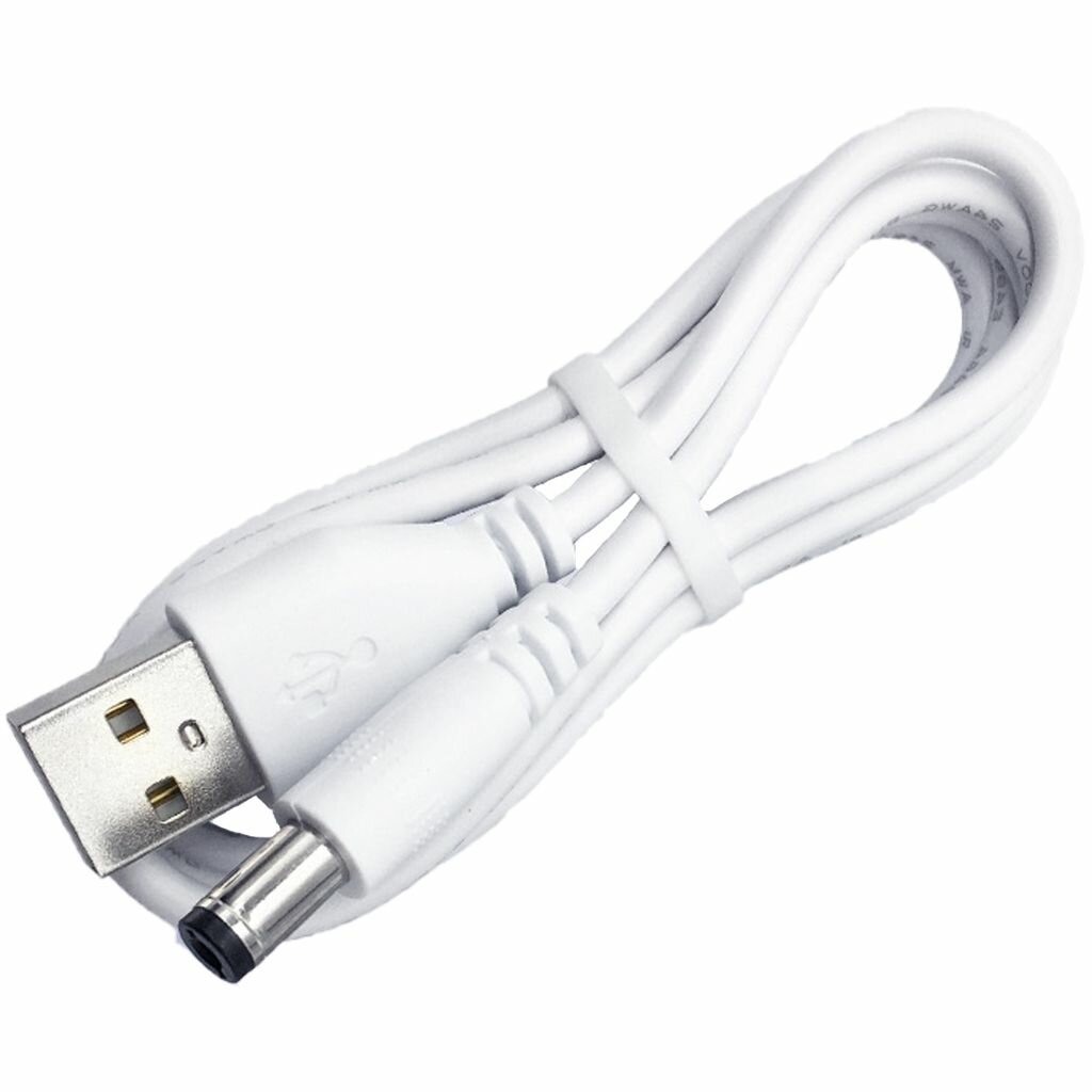 Аудио-Кабель для зарядки USB-to DC-белый,1 м постоянного тока, 5.5x2.1 мм, белый FW01