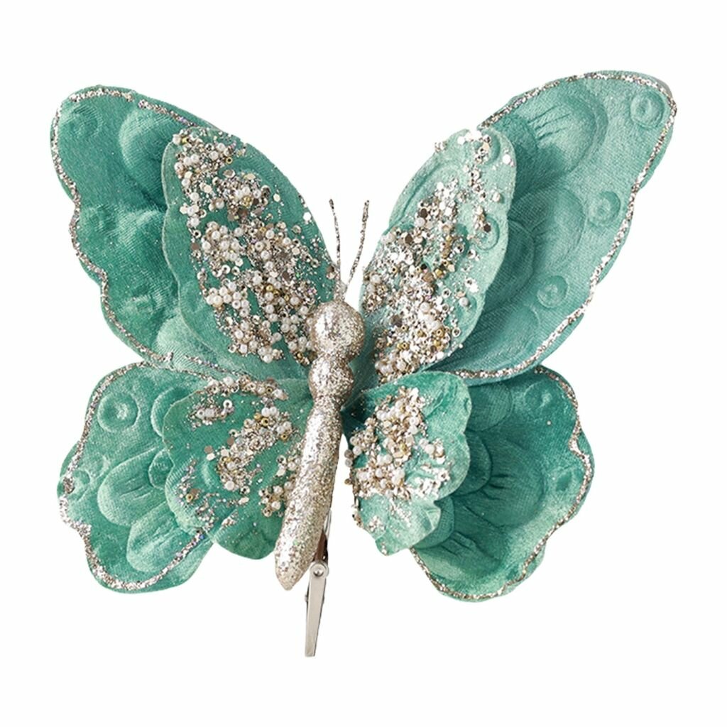 Декоративная бабочка с клипсой для праздников, дома и свадьбы, Голубое озеро