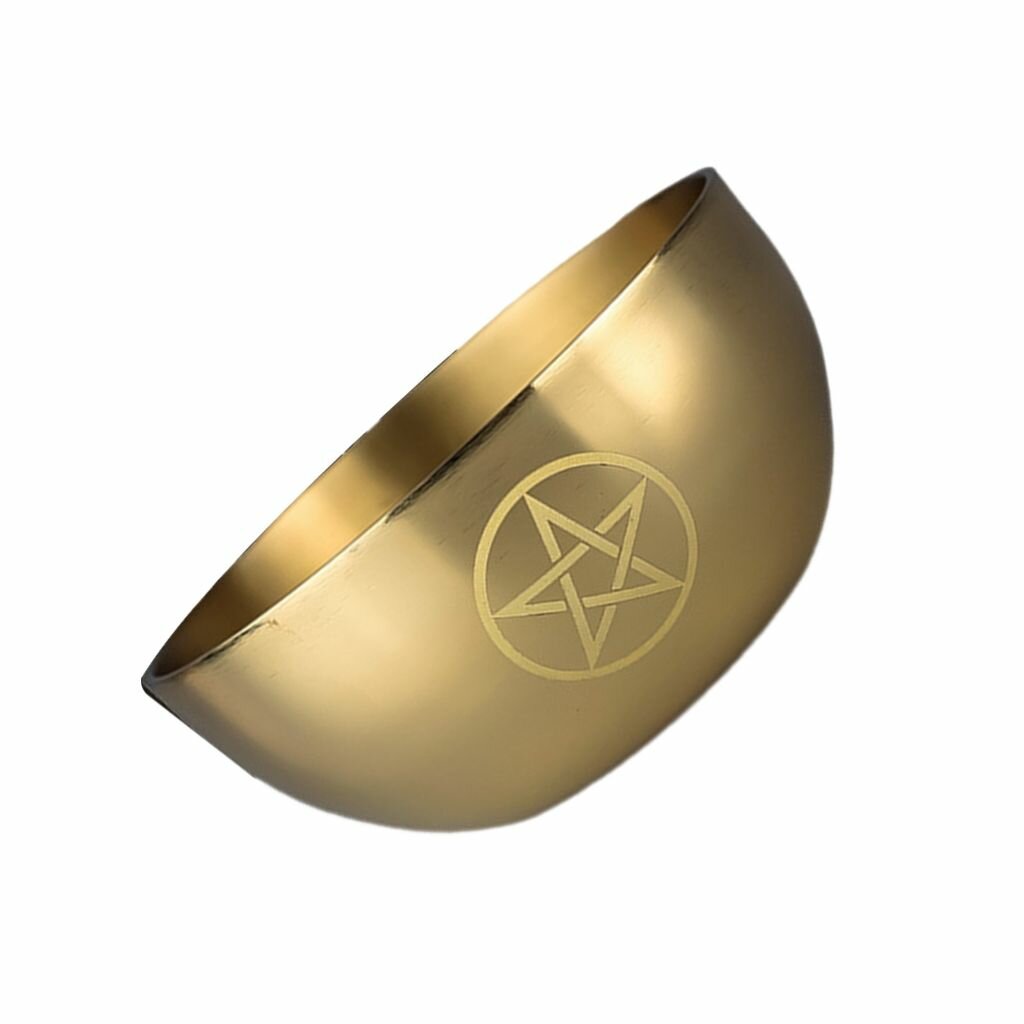 (1 комплект) бронзовая чаша с пятиконечной звездой диаметром 10 см -узор в виде пятиконечной звезды