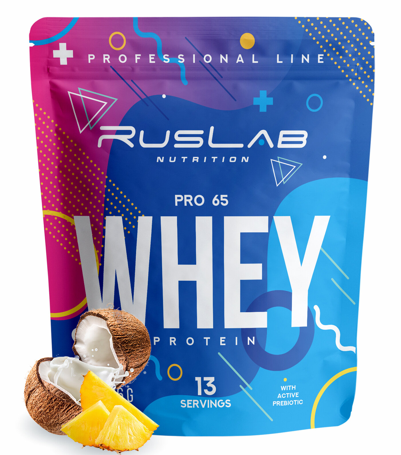 Протеин сывороточный WHEY PRO 65, белковый коктейль (416 гр), пина колада