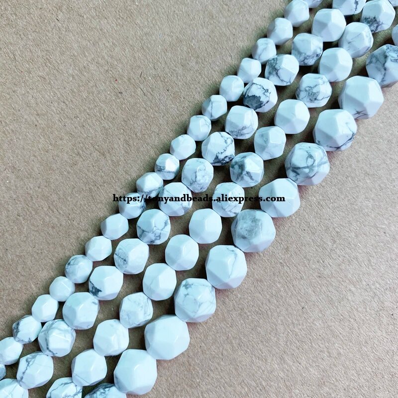 Бусины из белого говлита Tony and Beads 6 8 10 мм 15" 8mm 45 to 48pcs