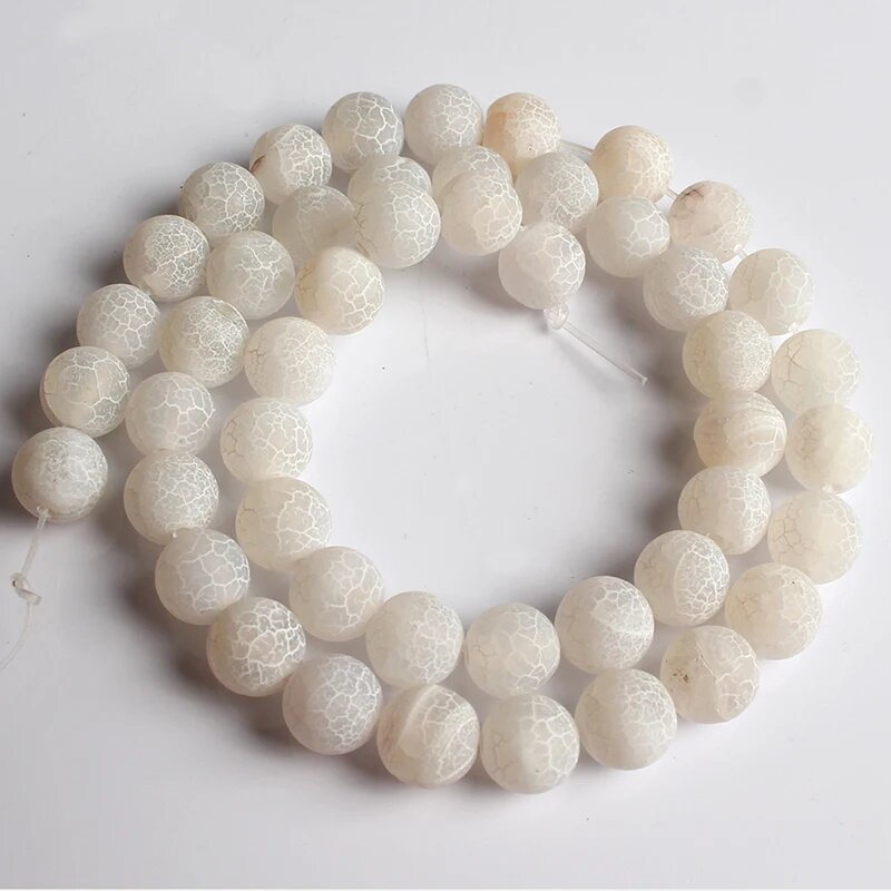 Куою Бусины из камня Агат для создания украшений Белый, 10mm 35-36pcs, White