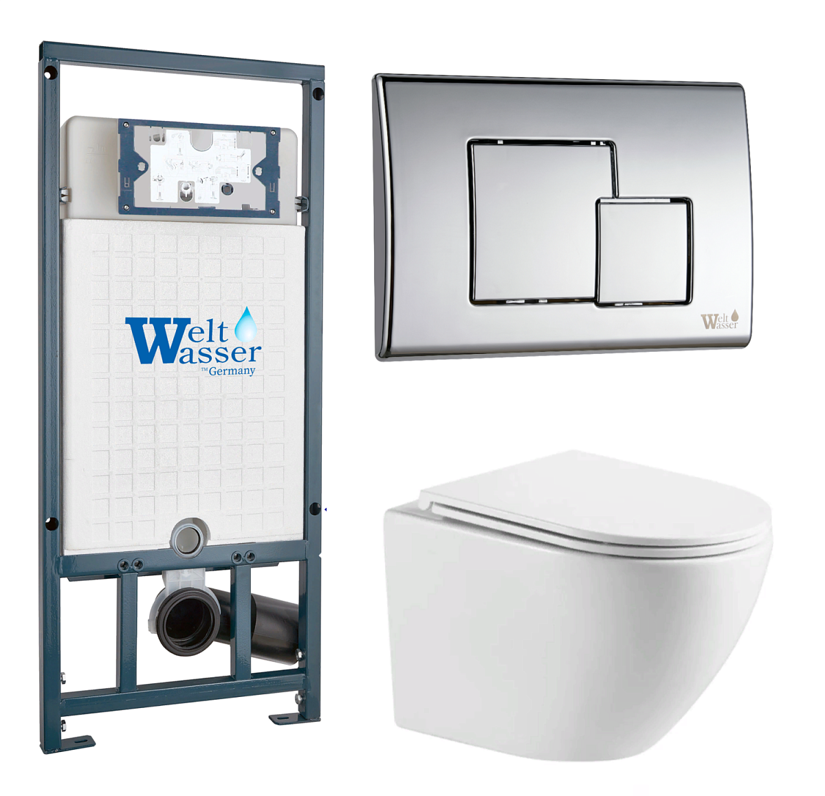 Унитаз с инсталляцией WeltWasser MARBERG 507 + MERZBACH 043 MT-WT + MAR 507 SE