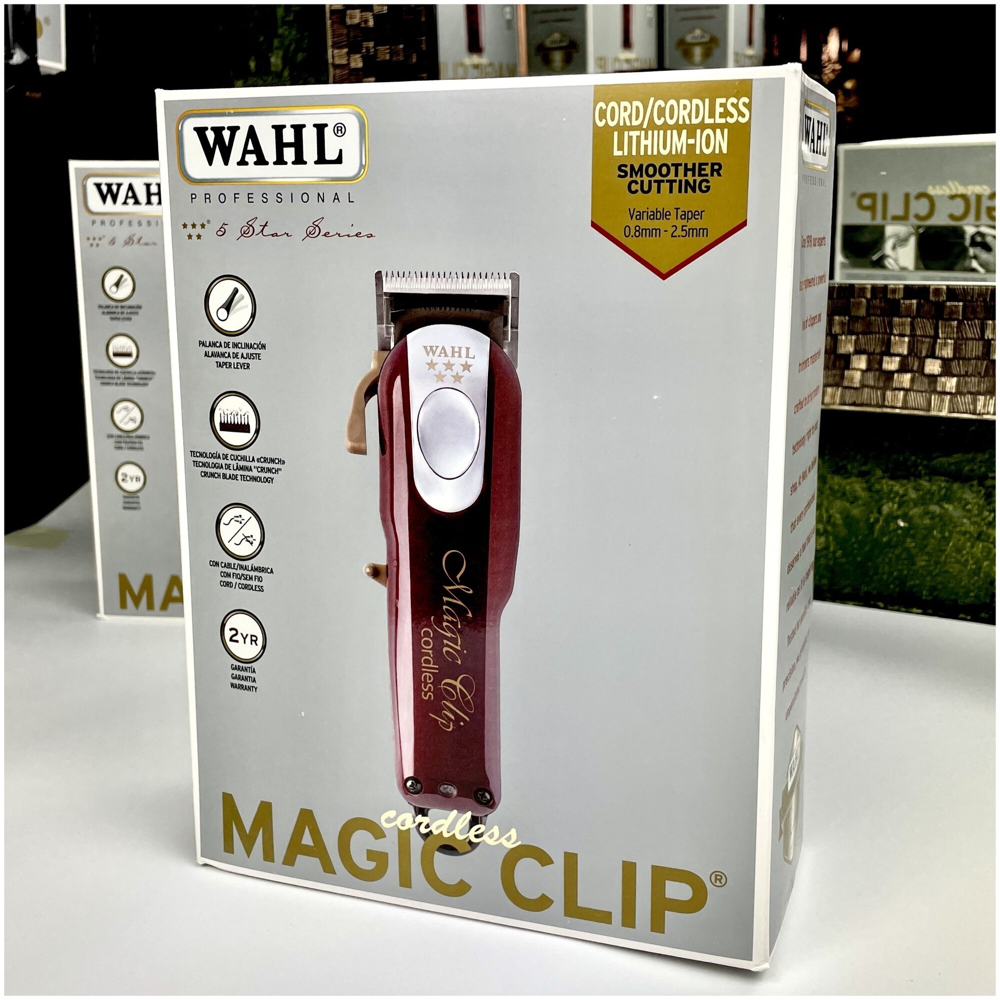 Машинка для стрижки волос Wahl Magic Clip 8148-2316H 5Star, для бороды, с насадками, красная