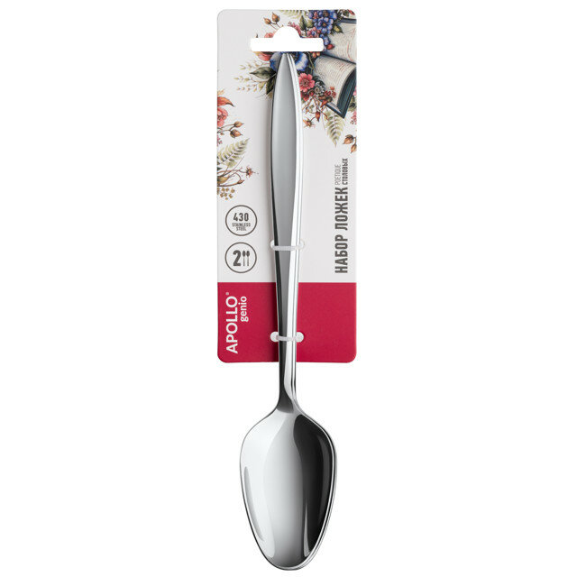 APOLLO Genio Poetique набор столовых ложек 2 шт из нержавеющей стали для сервировки