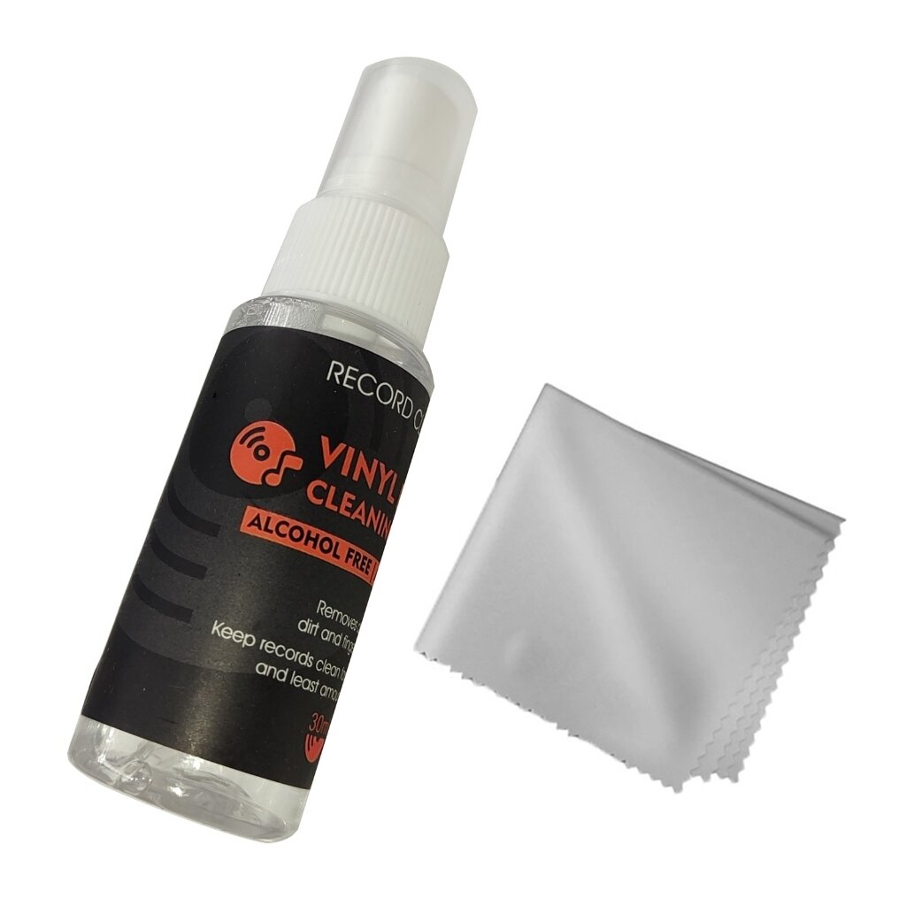 В комплект чистящей жидкости Vinyls Record Cleaner Kit объемом 30 мл входит салфетка из микрофибры для поддержания оптимального качества звучания записей
