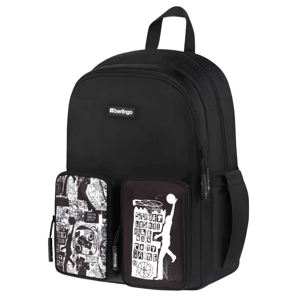 Рюкзак Berlingo UrbanBlack "Street Style" 40*27,5*16см, 2 отделения, 4 кармана, эргономичная спинка