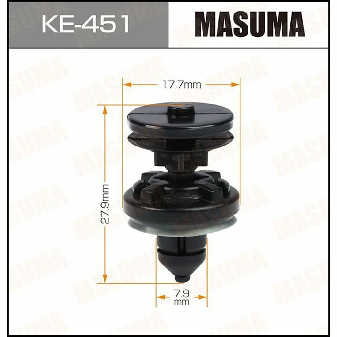 Клипса автомобильная (автокрепеж) для европейских автомобилей Masuma KE-451 50шт.