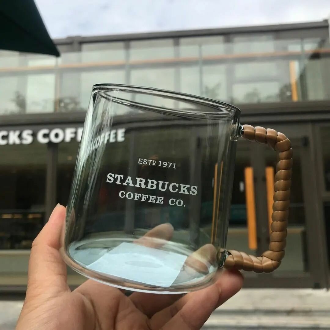 Стакан Starbucks, чайная чашка, кофейный стаканчик с ручкой из ротанга, 473 мл