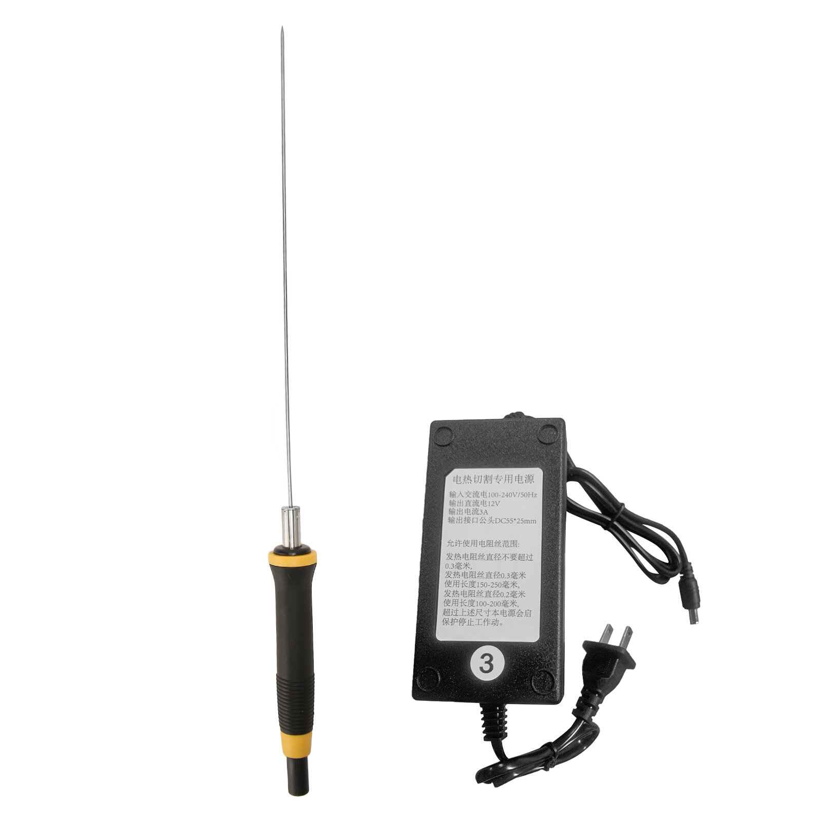 Быстронагревающийся, плавнорежещийпенопластовыйножсэргономичнойручкой. Инструментдлярезкипенопласта, гравировки. Напряжение:100–240В(американскаявилка).