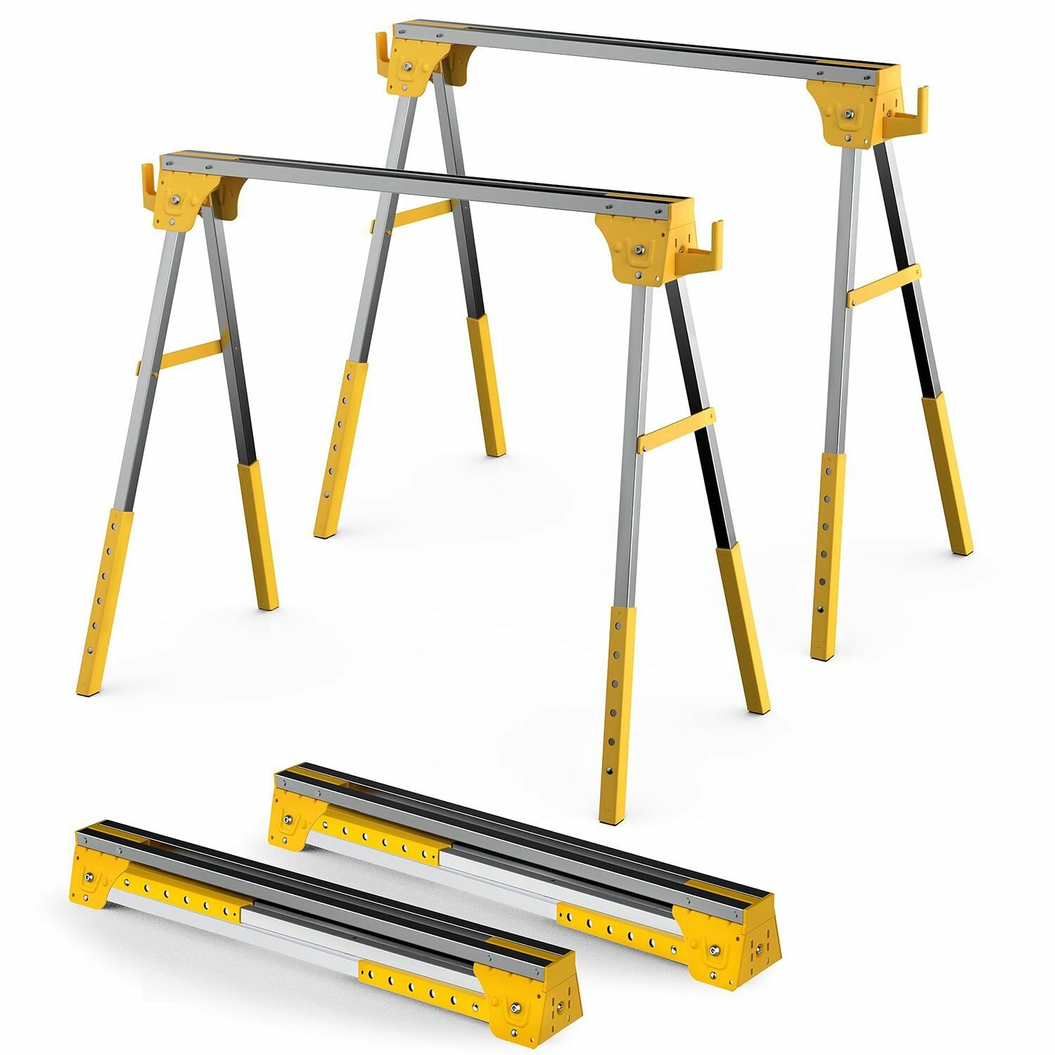 Козлы строительные, складной и портативный, с регулируемыми ножками,2 шт