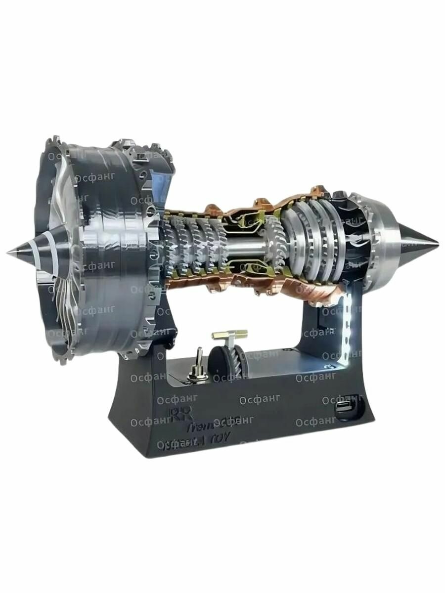Модель турбовентиляторного двигателя NIKOLATOY, авиационный двигатель, размер 25*12*10 см