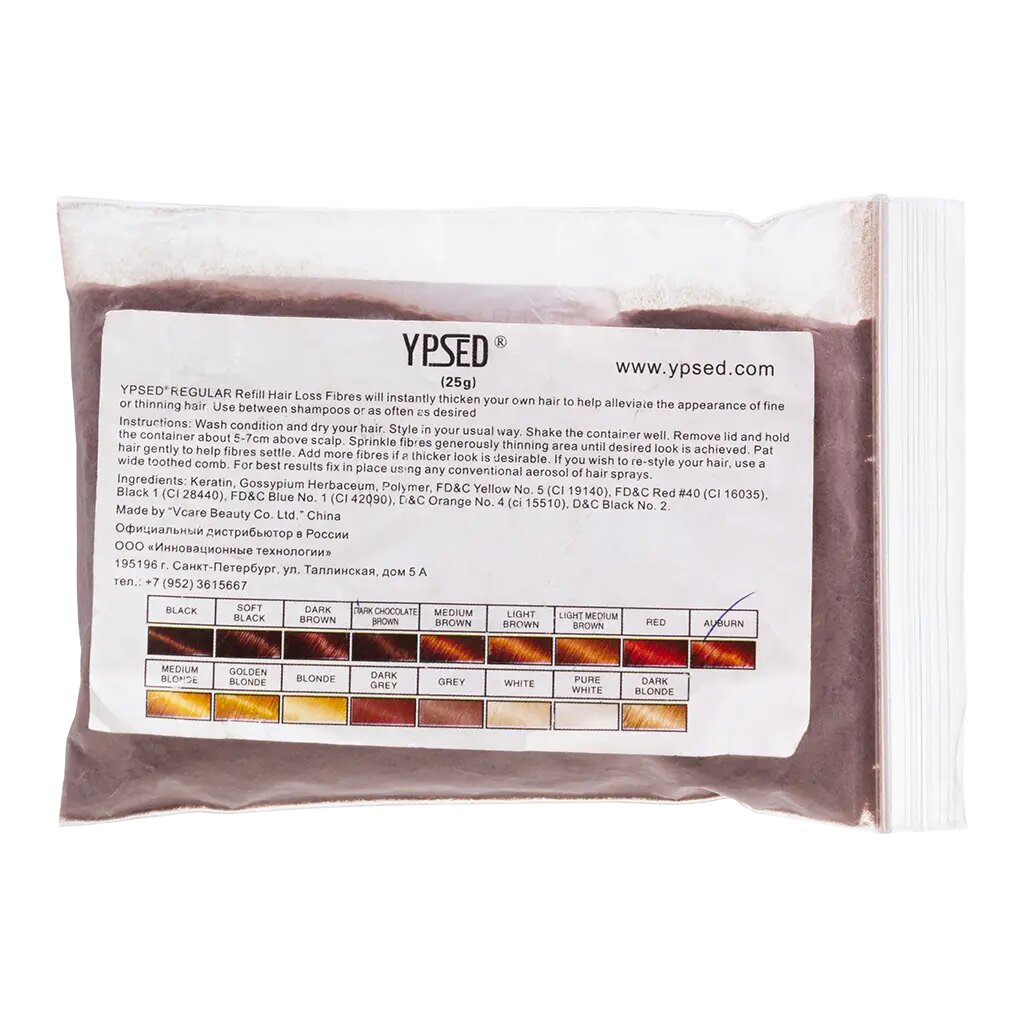 Ypsed Regular Камуфляж для волос Refill Auburn каштановый 25 г 1 шт