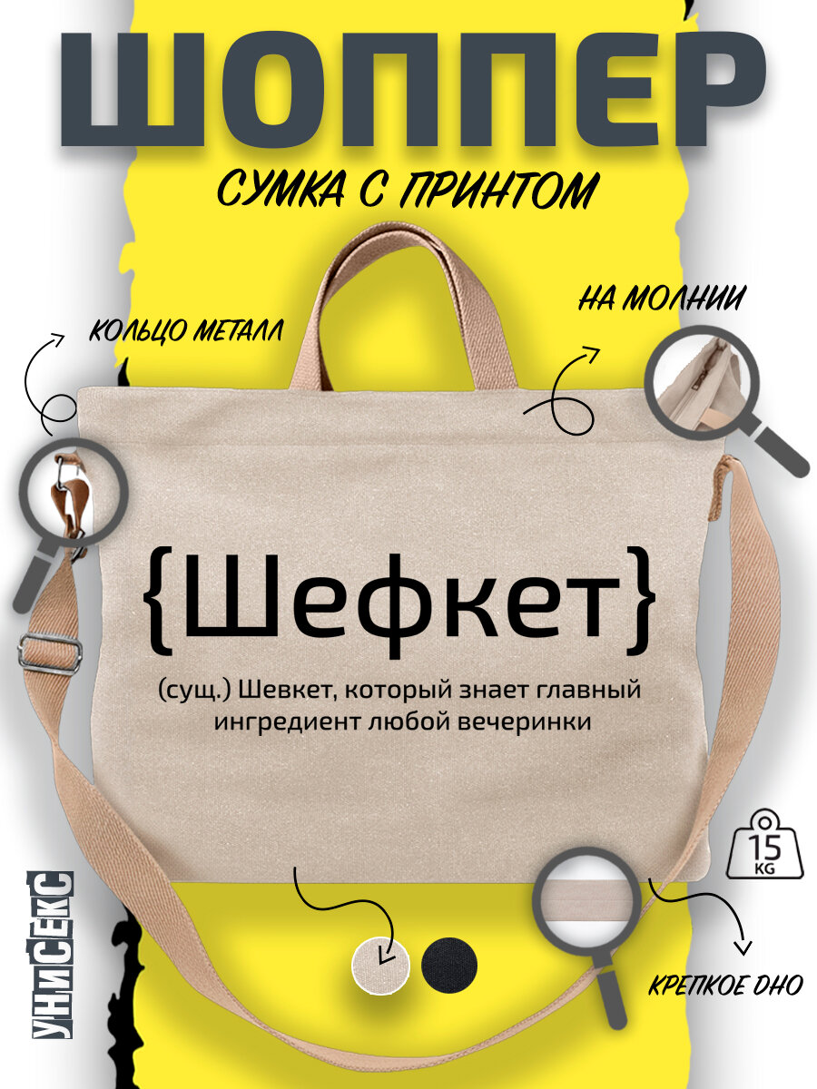 Сумка  шоппер y2k через плечо с именем Шевкет