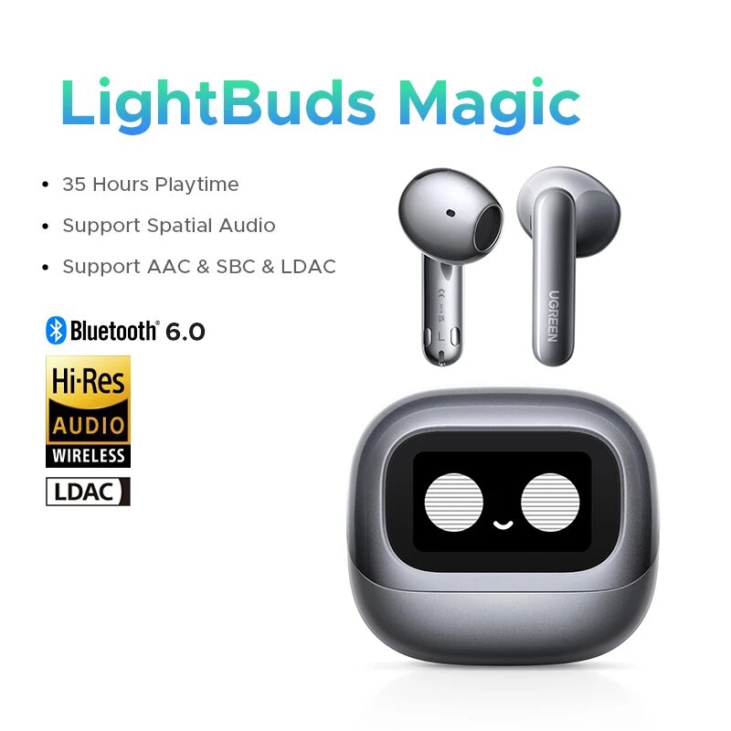 UGREEN Bluetooth наушники с экраном LightBuds Magic