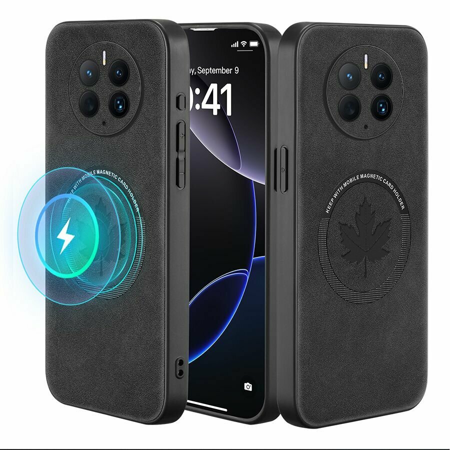 Рисунок кленового листа MagSafe чехол для Huawei Mate 50 Pro (Хуавей Мате 50 Про) Нескользящий и удобный
