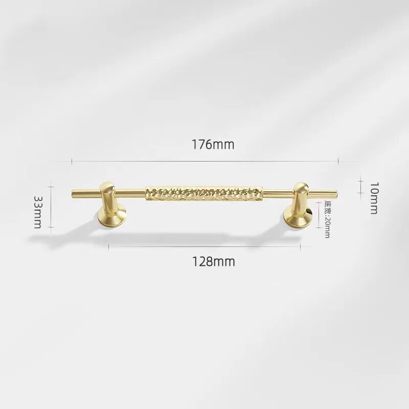 Ручки для шкафов Tbayce, кованые, матовое серебро shiny gold 176mm