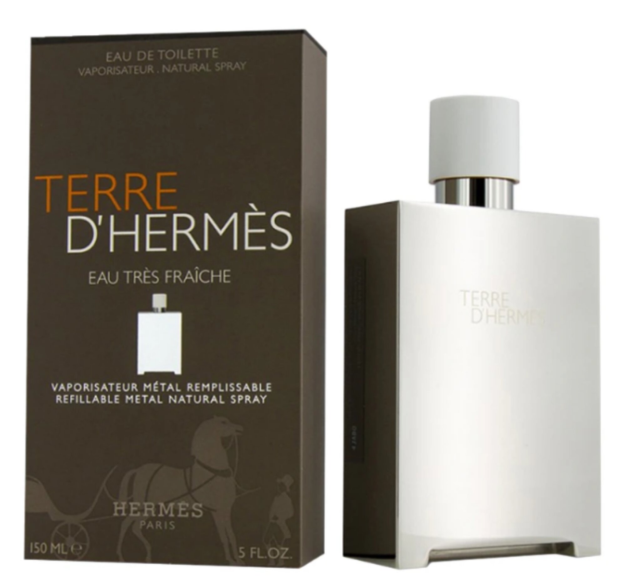 Hermes Terre d'Hermes Eau Tres Fraiche metal, мужская туалетная вода, 150 мл