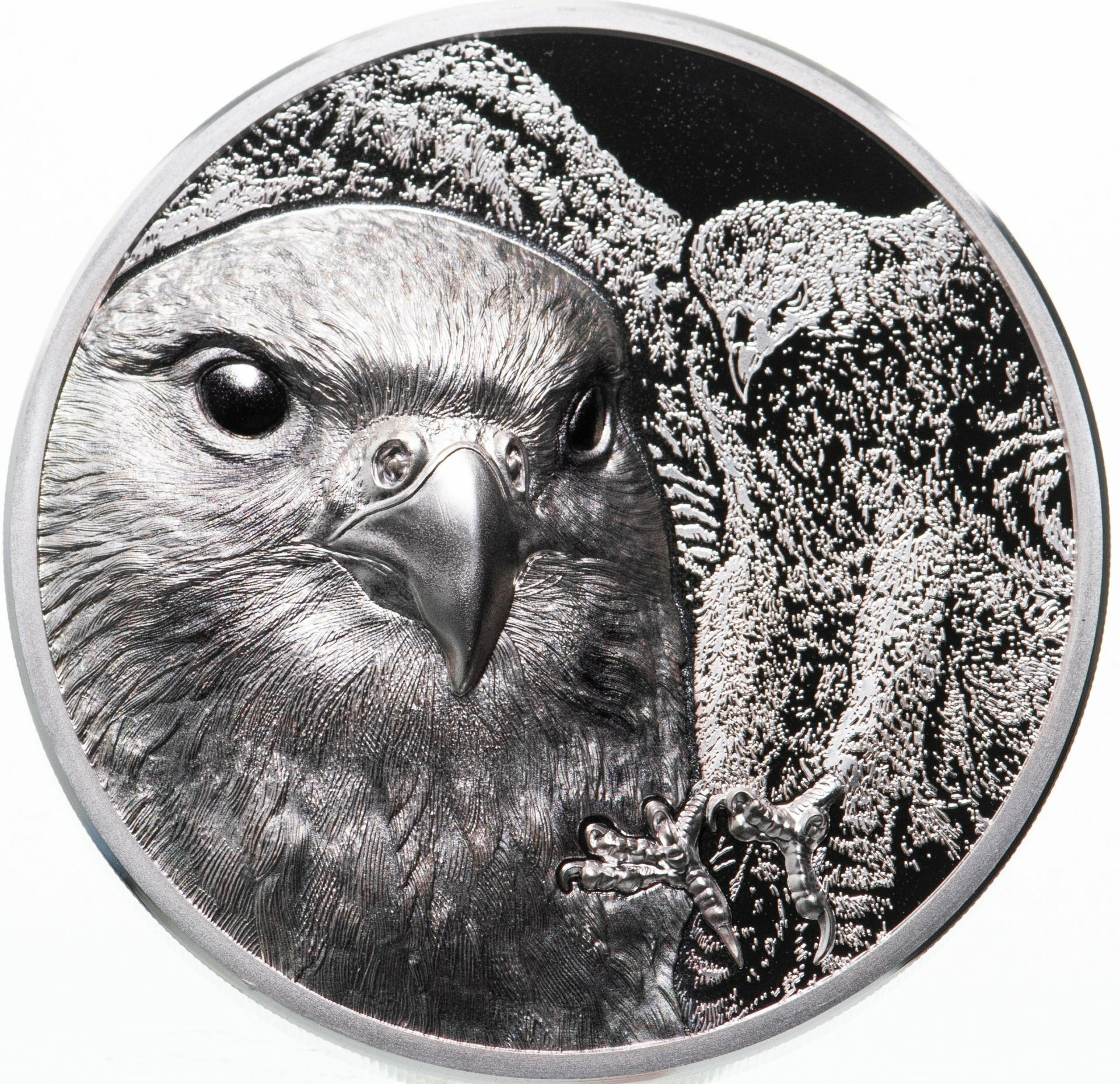 Монголия 2000 тугриков 2023 года "Мистический Сокол", в футляре с сертификатом, Серебро 999, в сохранности Proof