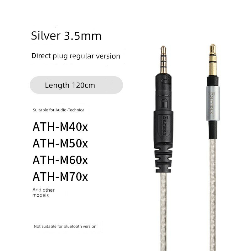 Кабель для наушников Audio-Technica ATH M40X M50X M60X M70X R50X, улучшенный кабель с микрофоном Прямой разъем