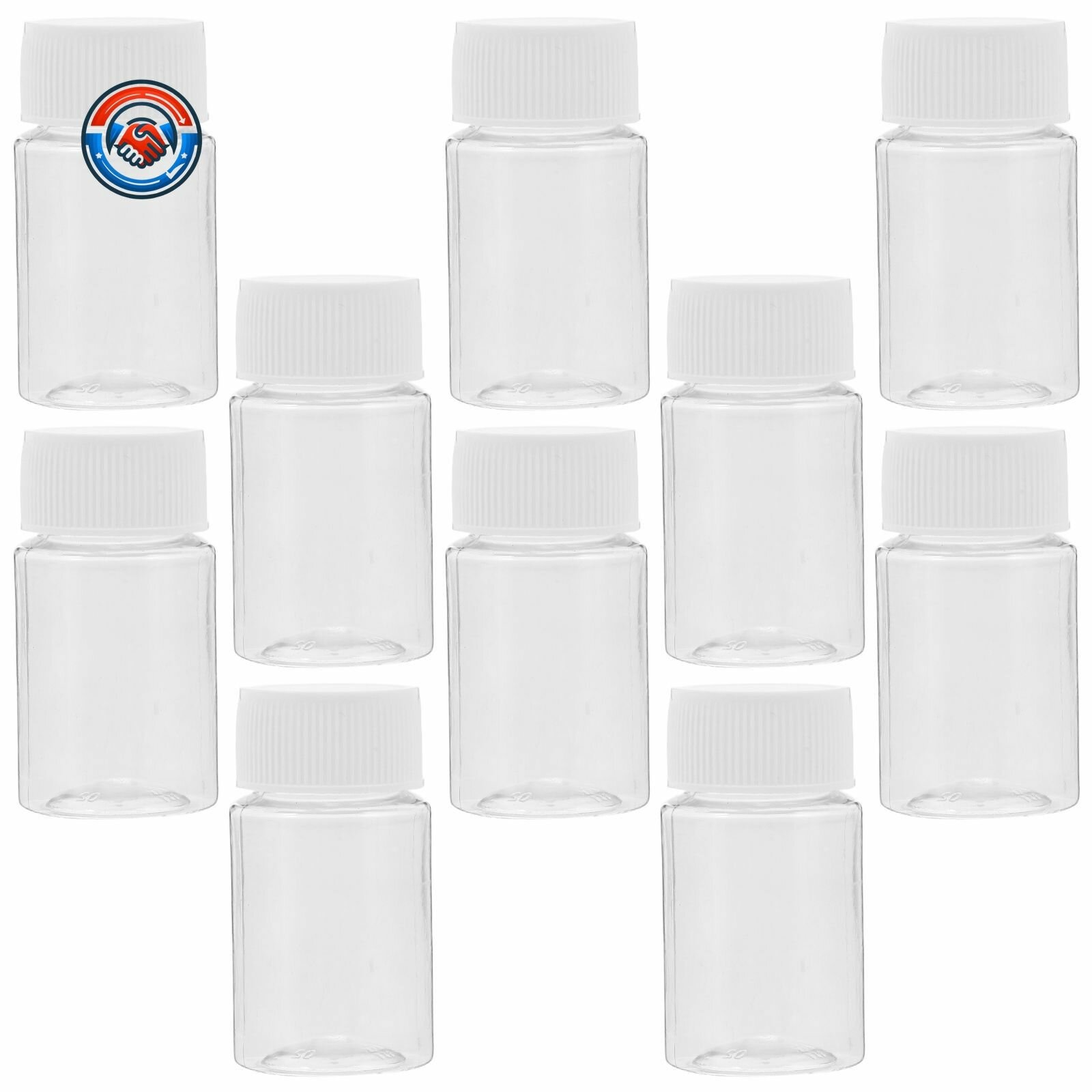 10 прозрачных пластиковых бутылок с широким горлышком для реагентов, порошков и жидкостей, лабораторные контейнеры с крышками, универсальный набор для хранения химикатов в лаборатории и дома