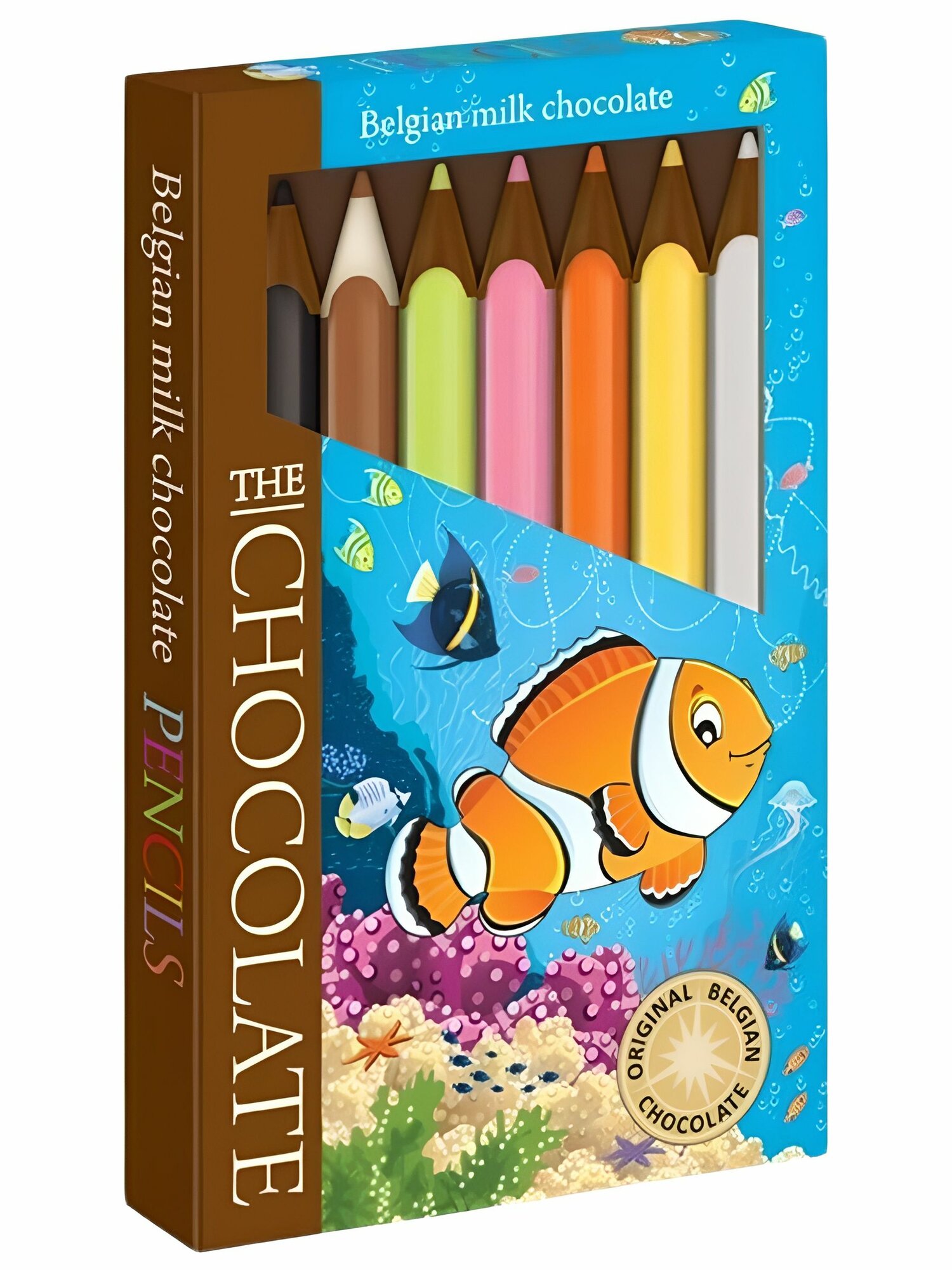 Шоколад The Chocolate бельгийский молочный "Разноцветные карандаши", Fishes, 100 гр. (Чехия)