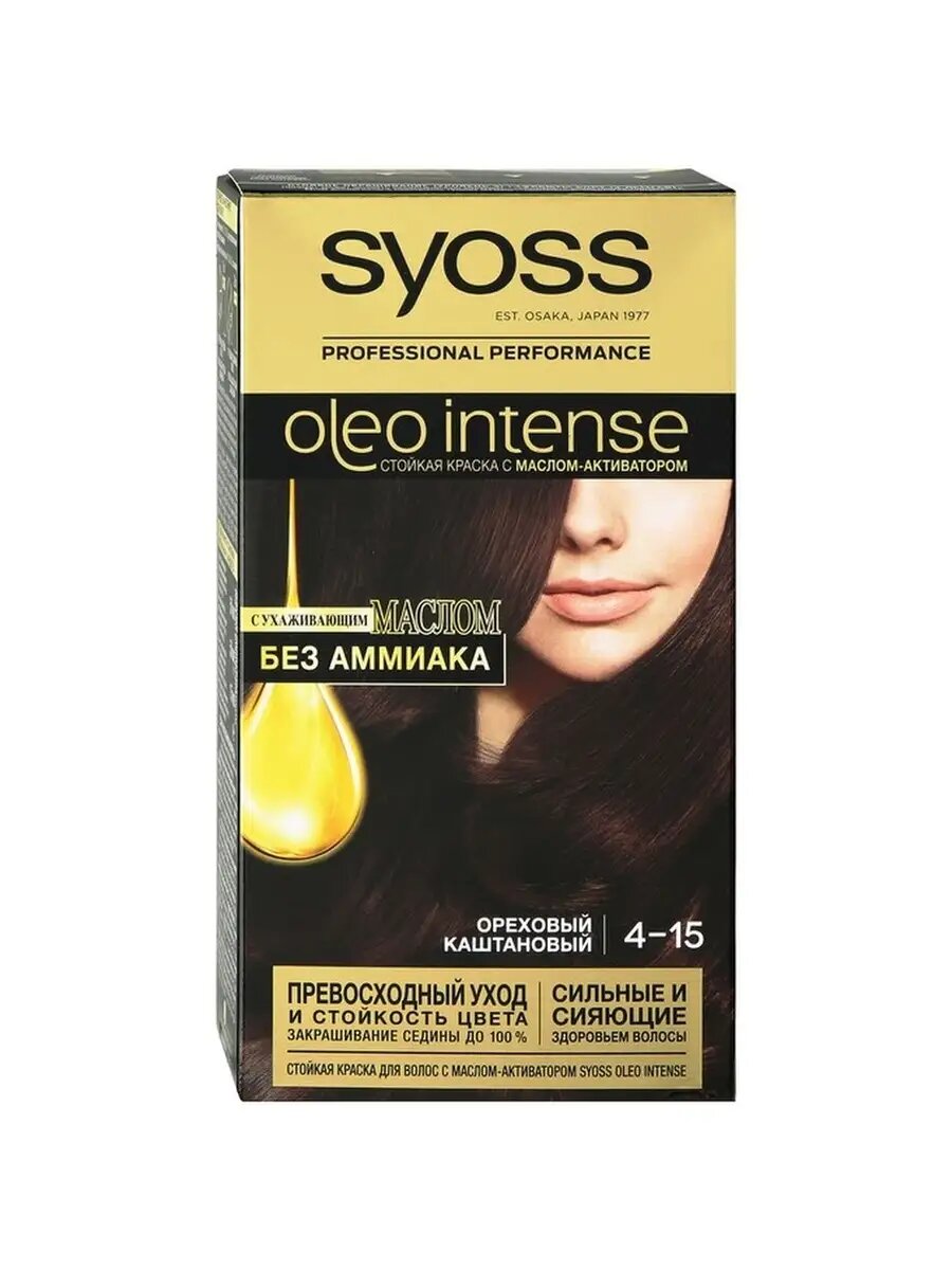 Краска для волос Syoss тон 4-15 ореховый каштановый