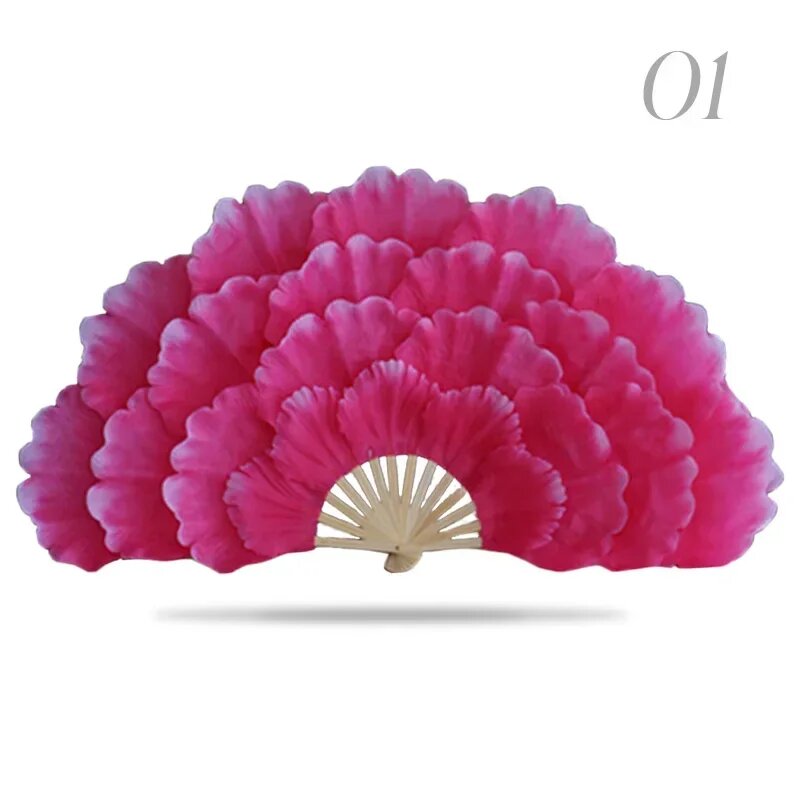 Полускладной веер для танцев peony flower 90/92 см Розовый, 01 diameter 92cm, 1pc for left hand
