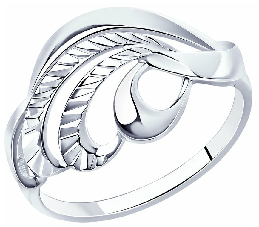 Кольцо, серебро, 925 проба, родирование