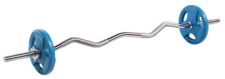 Штанга EZ обрезиненная с 3-х хватными блинами 10 кг Voitto, цветная