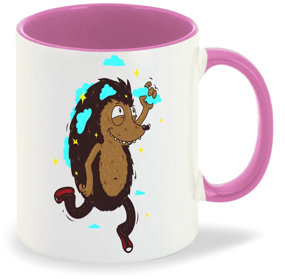 Кружка CoolPodarok Прикол. Веселый ежик1