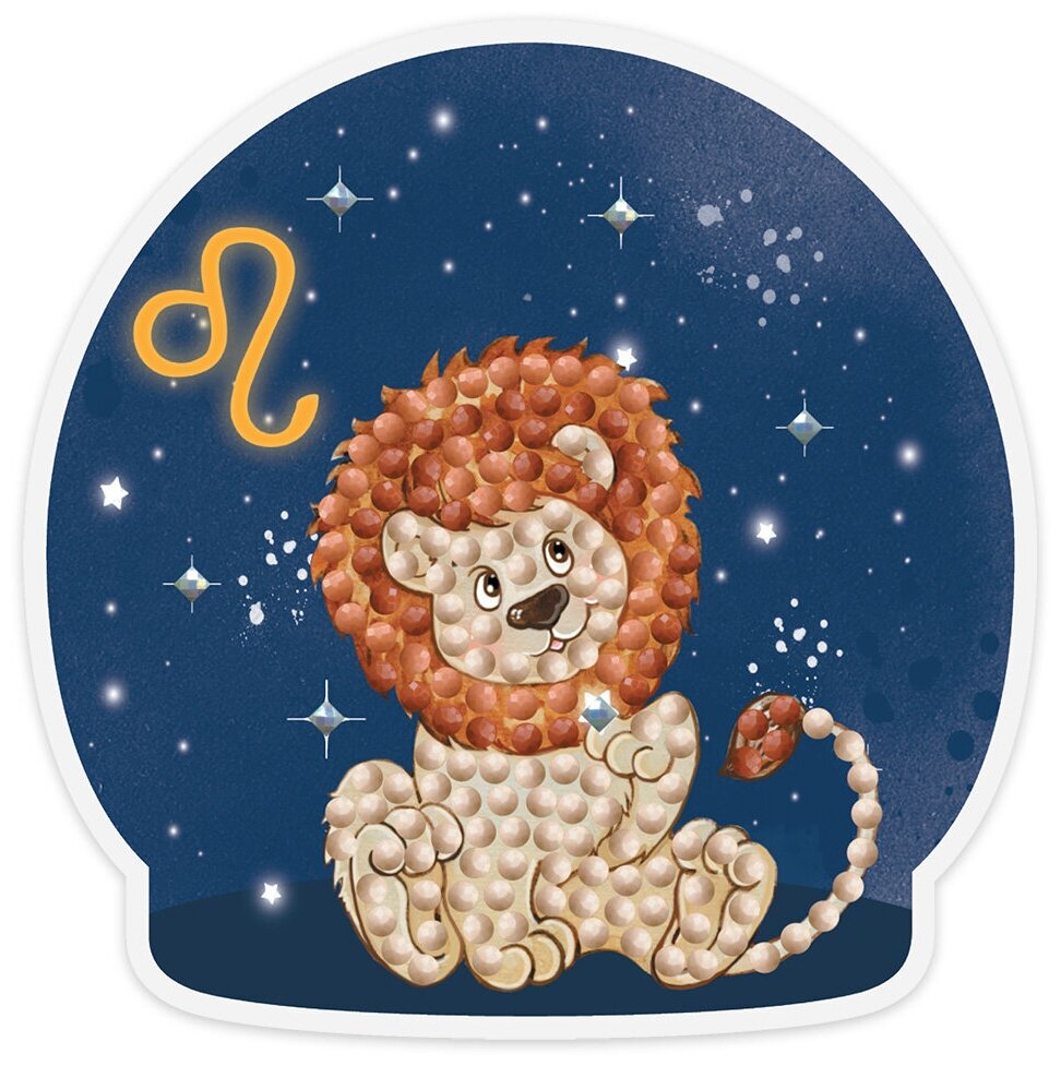 Фрея ALVM-065 магнит кристальная алмазная мозаика Знаки зодиака Лев 9x9 см для интерьера