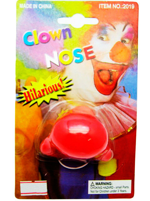 Нос клоуна Clown Nose красный, ПВХ, размер 4 см, на блистере