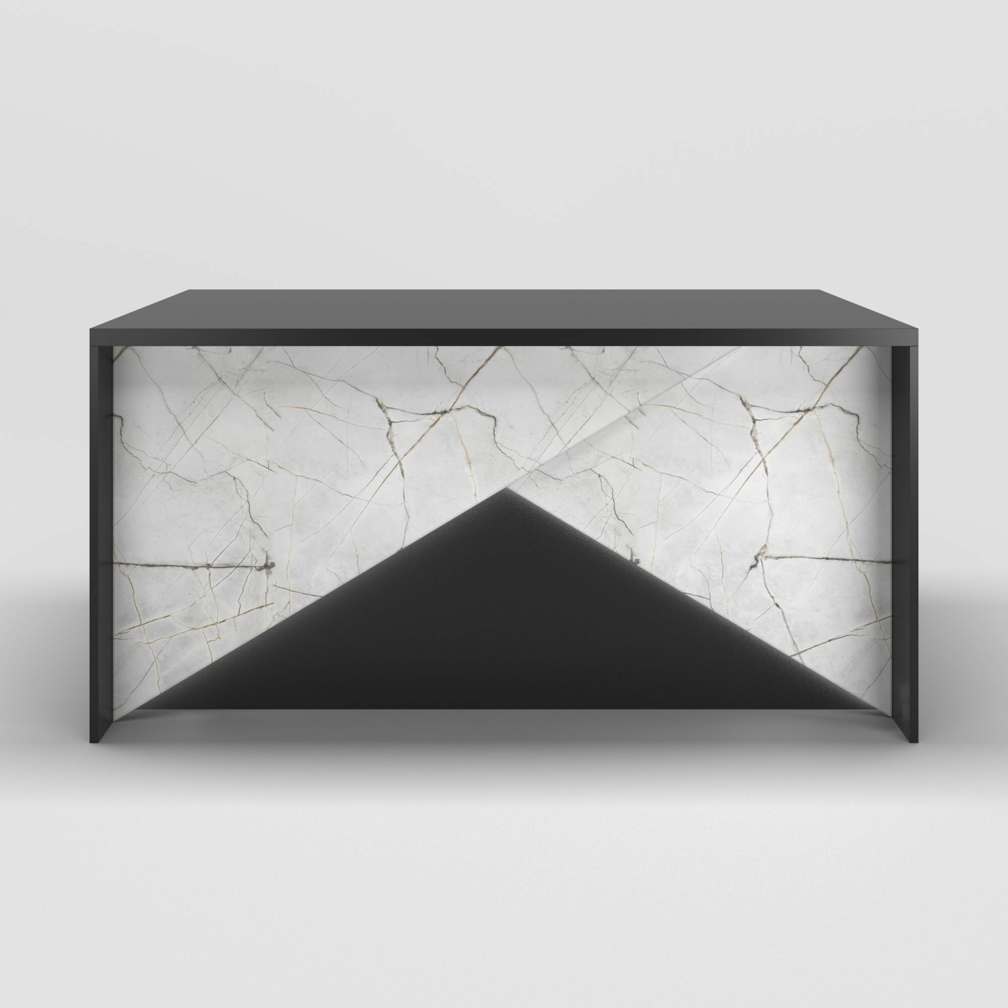 Письменный стол Макс / Черный + Оникс 1800х600х750 / Подсветка