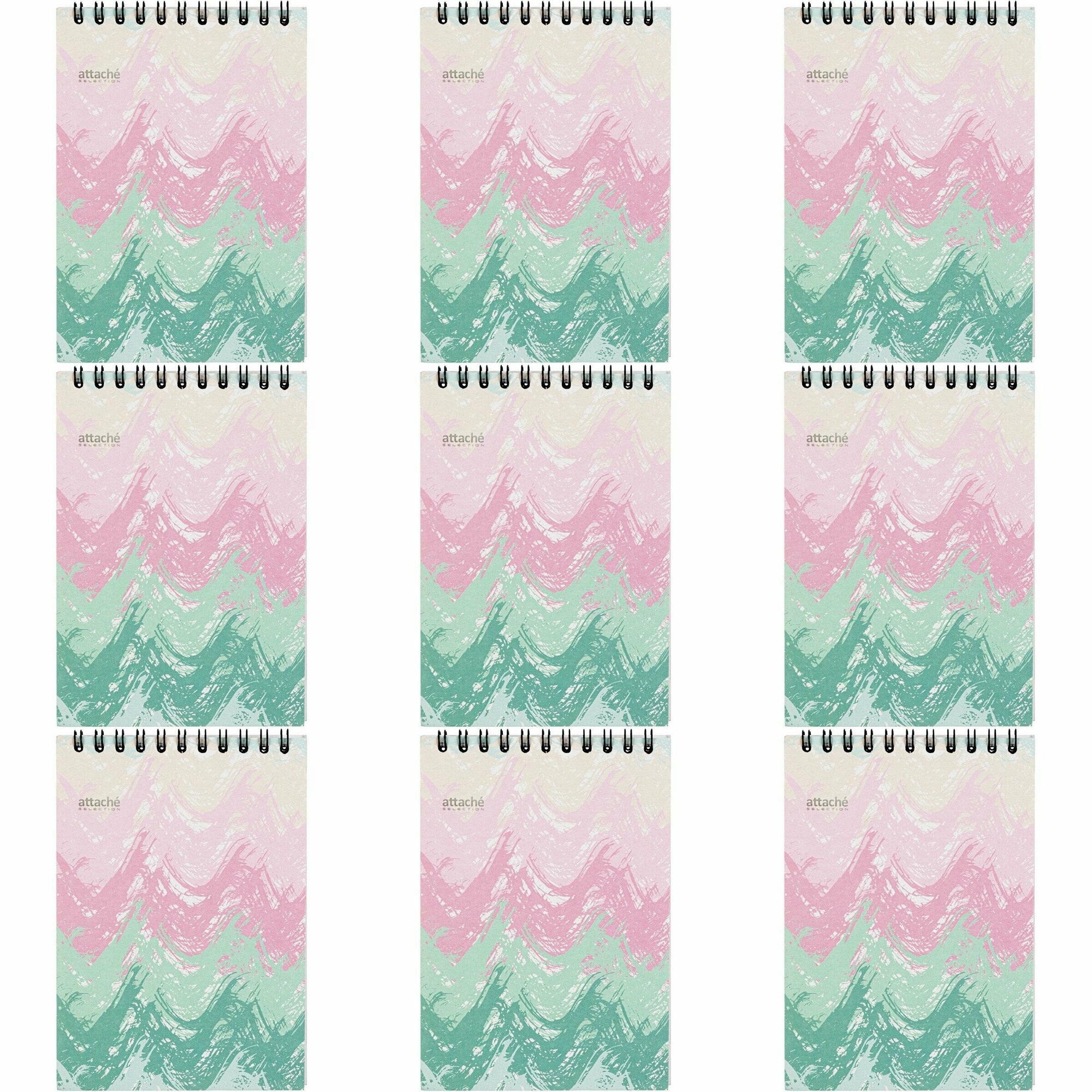 Attache Selection Блокнот Pastel Волны, А6, 60 листов, клетка, 9 шт