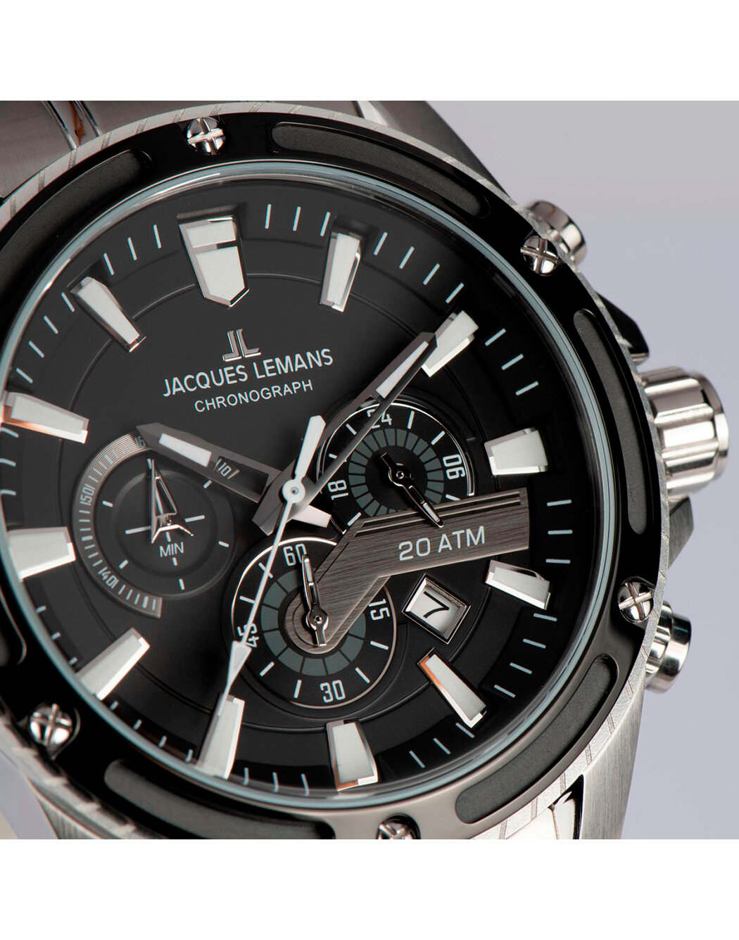 Наручные часы JACQUES LEMANS Sport, черный, серебряный, серый — фото 1