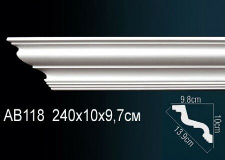 Карниз Потолочный Perfect AB118 Д240xШ9.8xВ10 см /Перфект.
