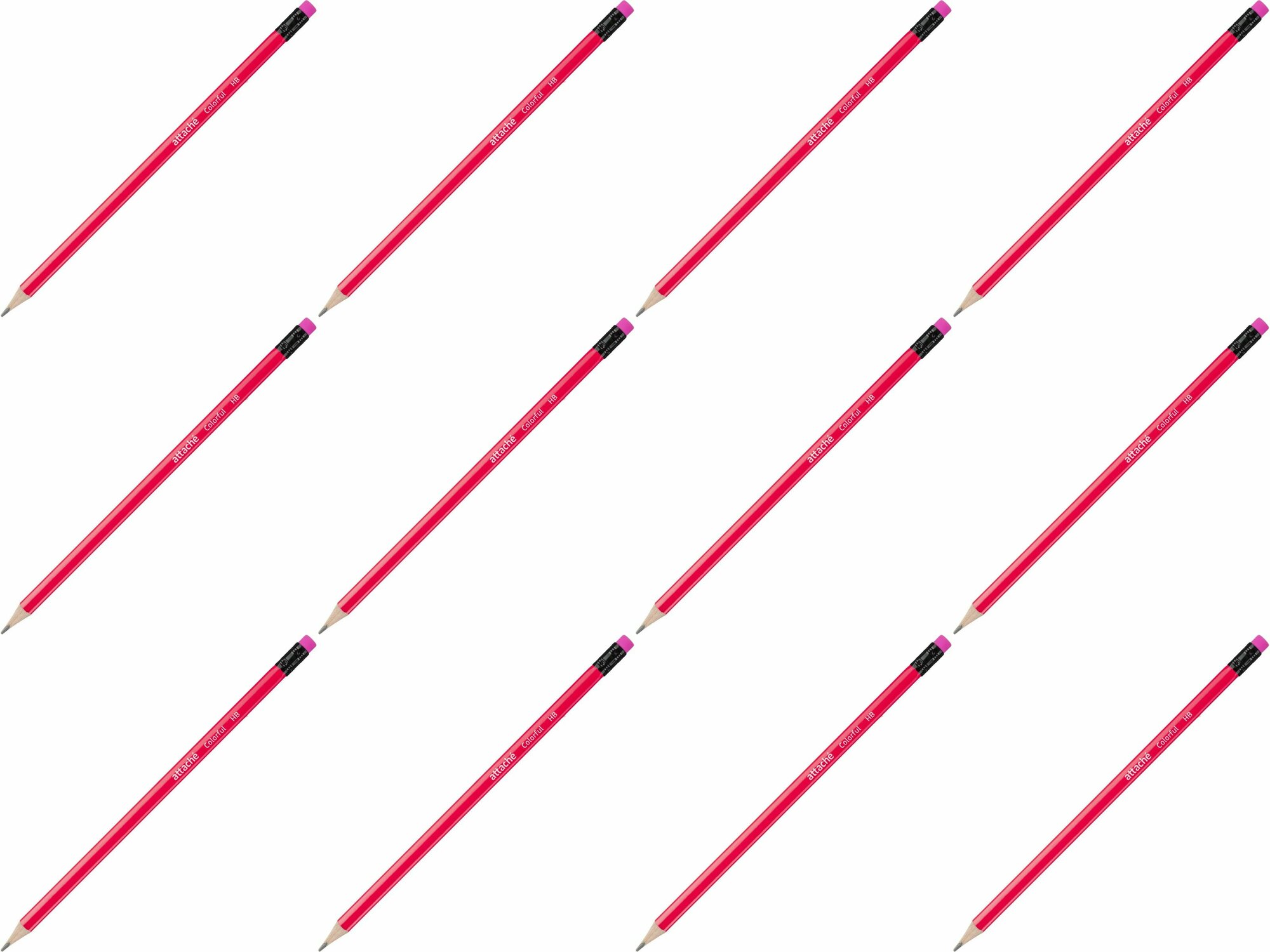 Attache Карандаш чернографитный Colorful! HB, 12 шт