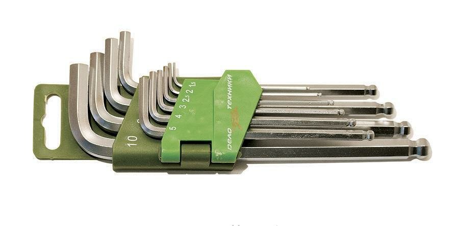 Дело техники 562092 Набор ключей шестигр. с шаром 9 шт длинные(1.5 2 2.5 3 4 5 6 8 10 мм) ДТ/40