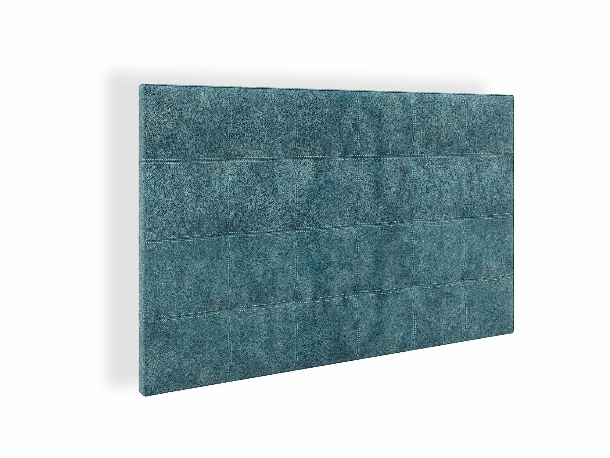 Изголовье для кровати стежка квадраты мягкое 180x100 велюр голубой