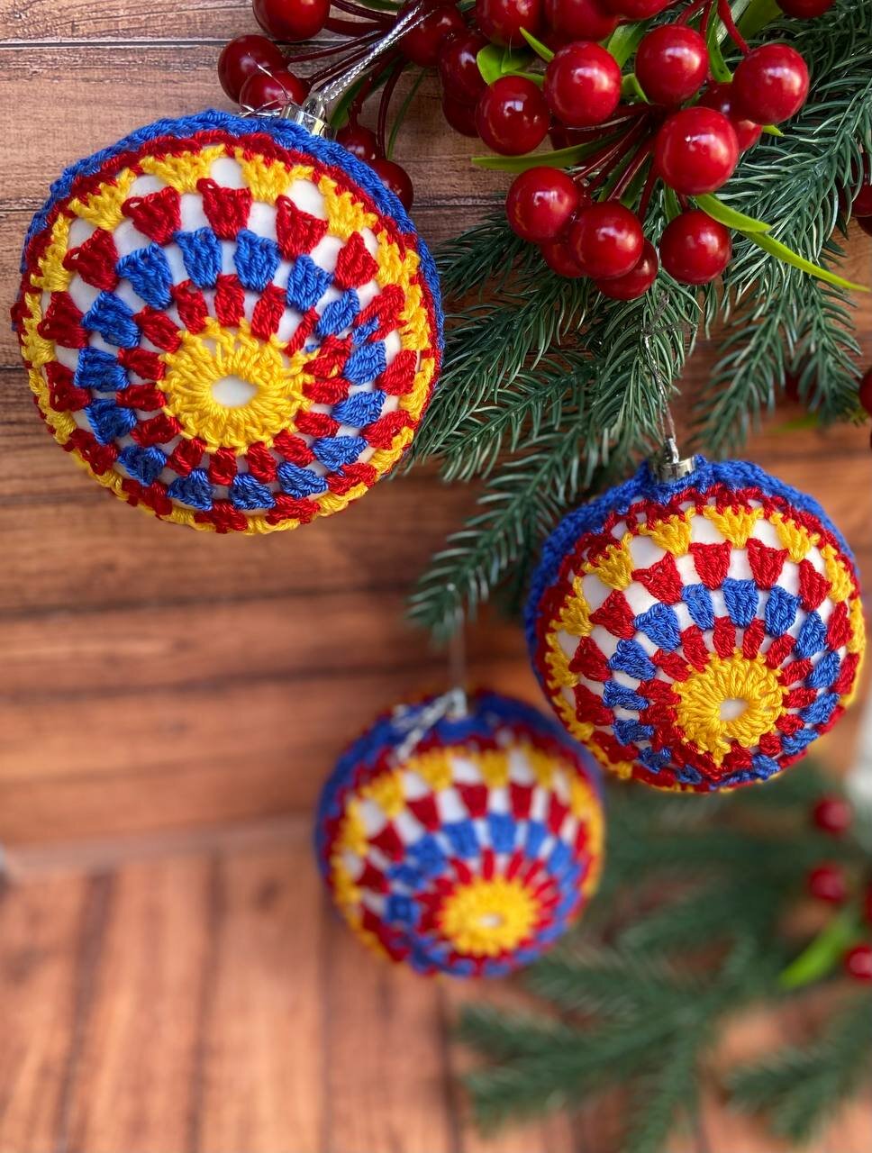 Елочные шары новогодние игрушки набор/ Елочные игрушки ручной работы