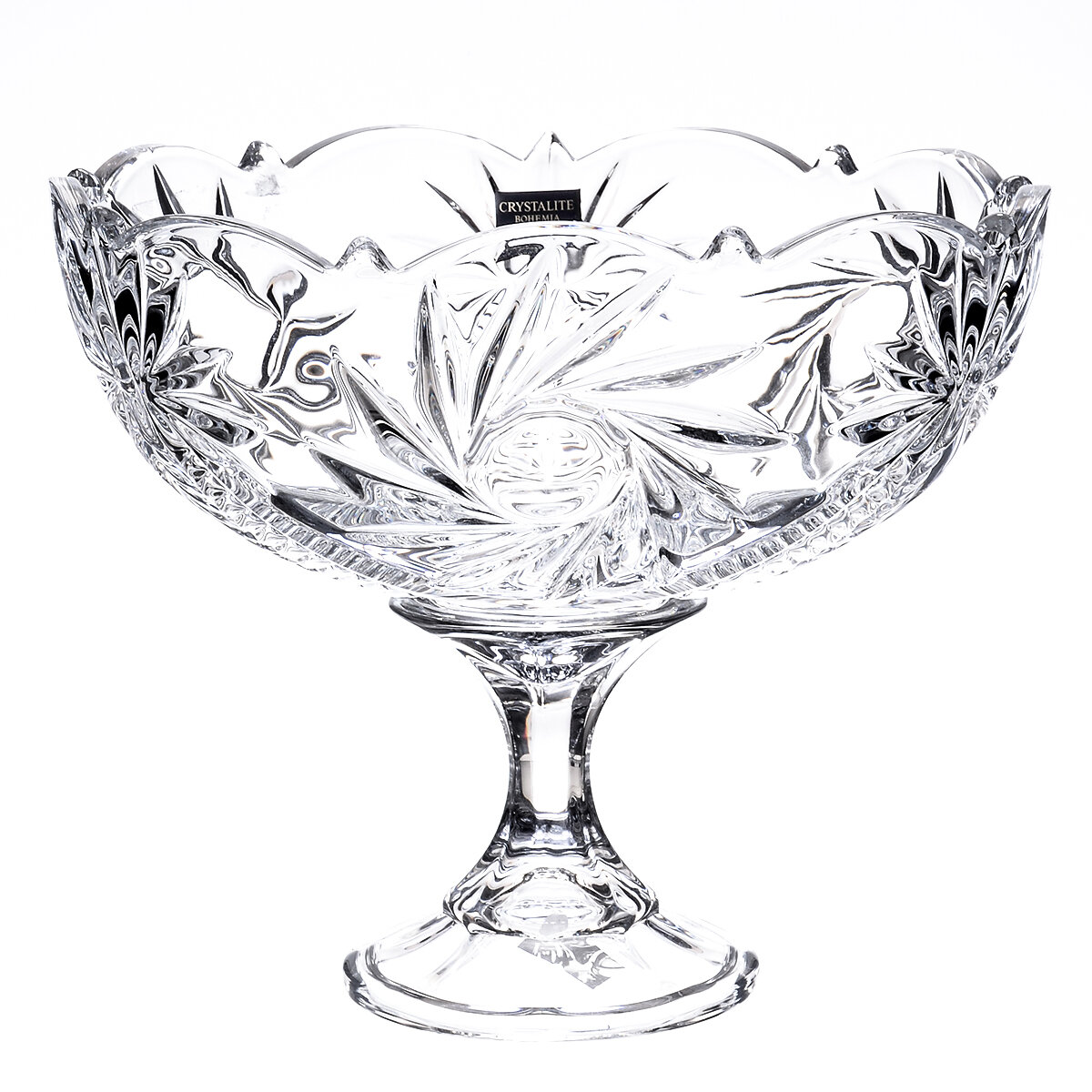 Конфетница на ножке Crystalite Bohemia Pinwheel 22 см