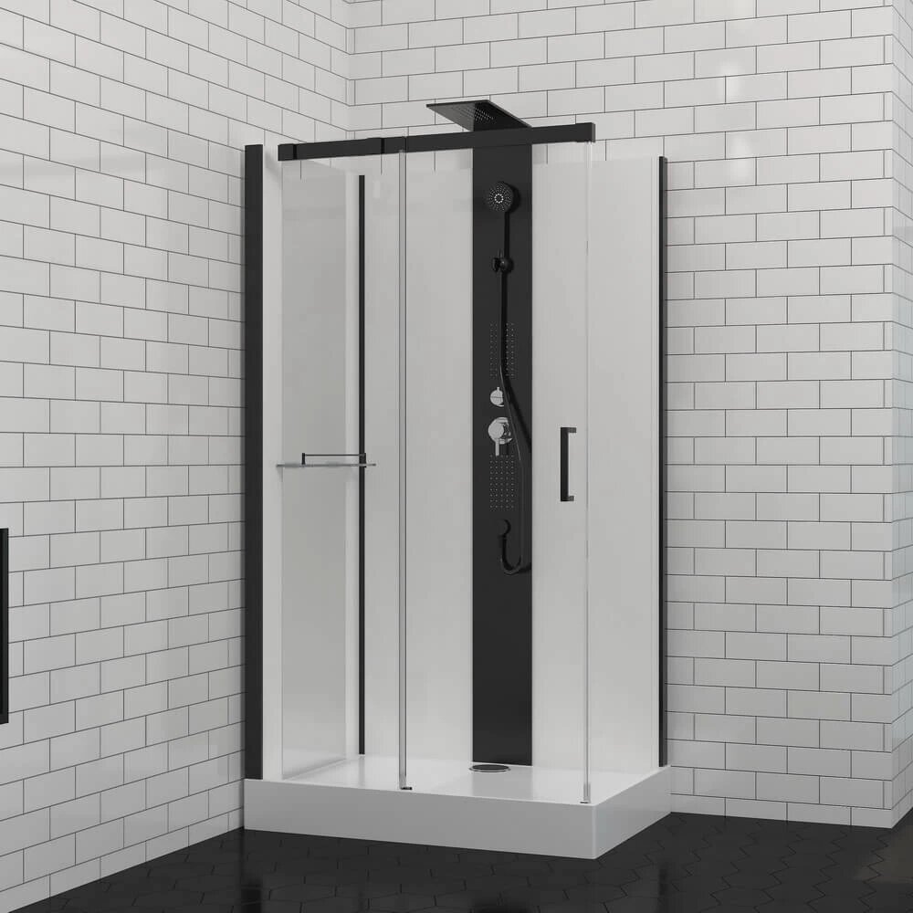 Душевая кабина Black & White Galaxy G8708, акриловый поддон, угловая конструкция, прозрачная