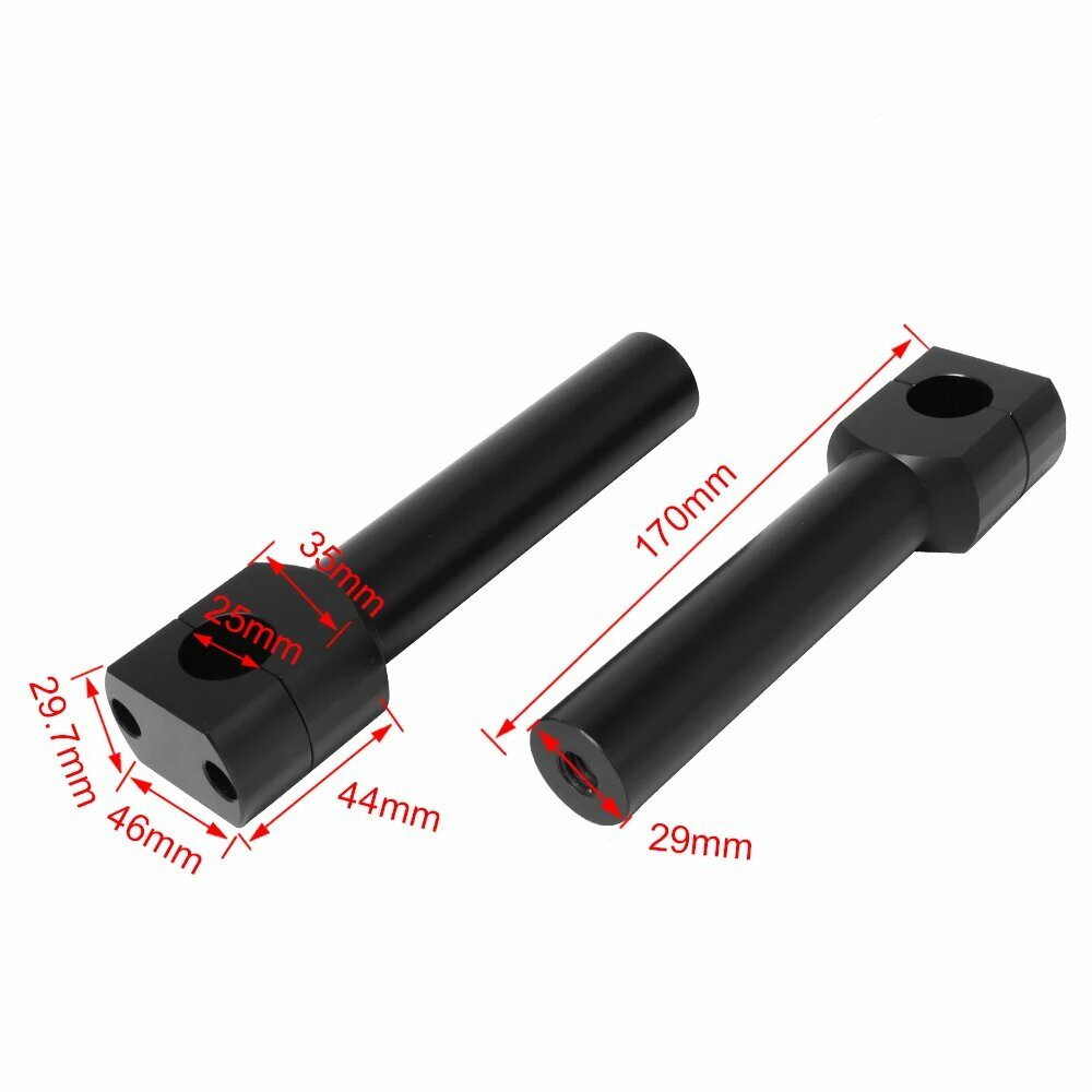 Крепление на руль мотоцикла 22/25 мм, адаптер для зажима руля, универсальный черный/хромированный алюминиевый аксессуар для мотоциклов Черный, 25MM Black