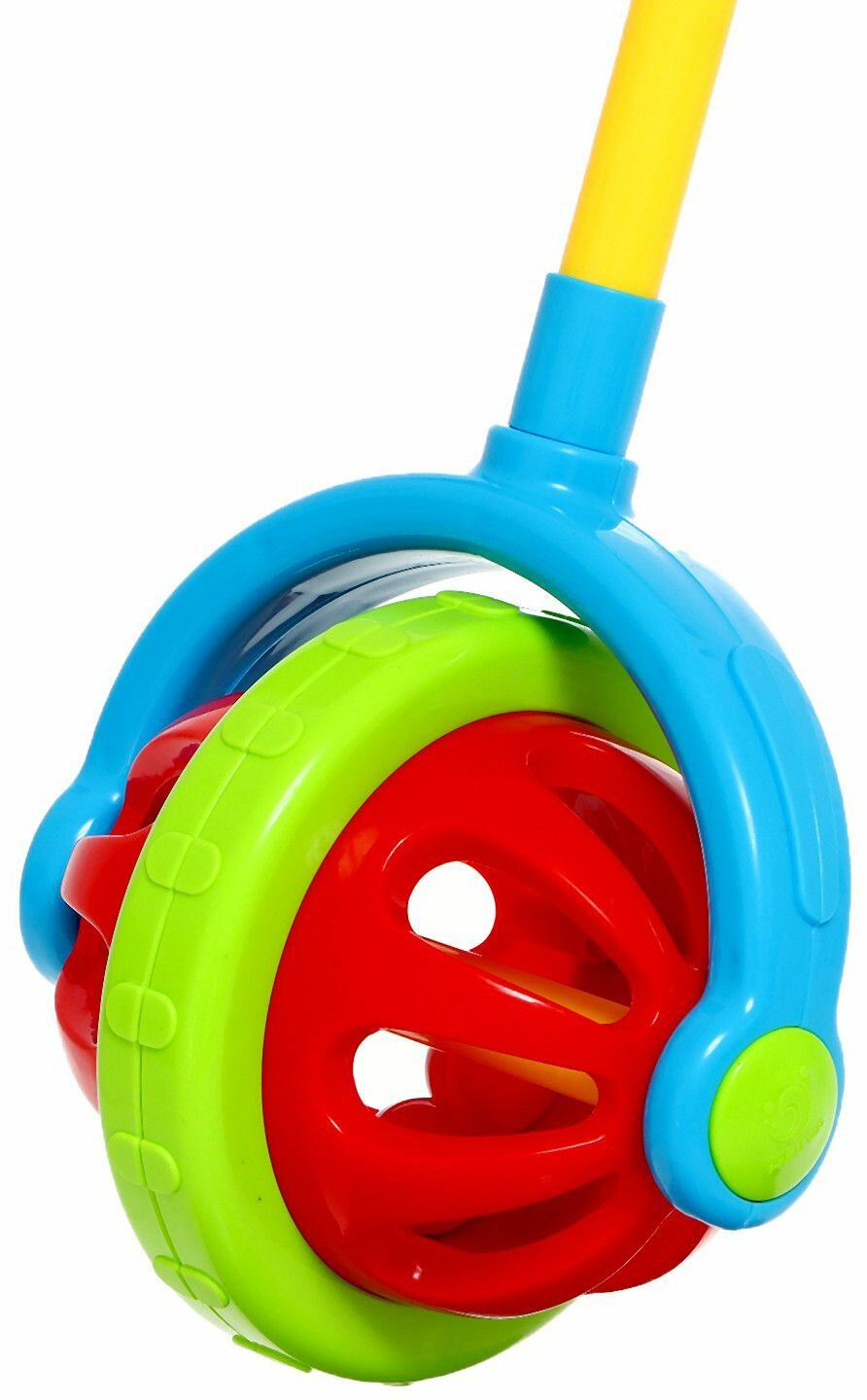 Детская каталка "Звонкий шар" звенящаяся, пластиковая игрушка для малышей с ручкой на палочке, для дома и улицы