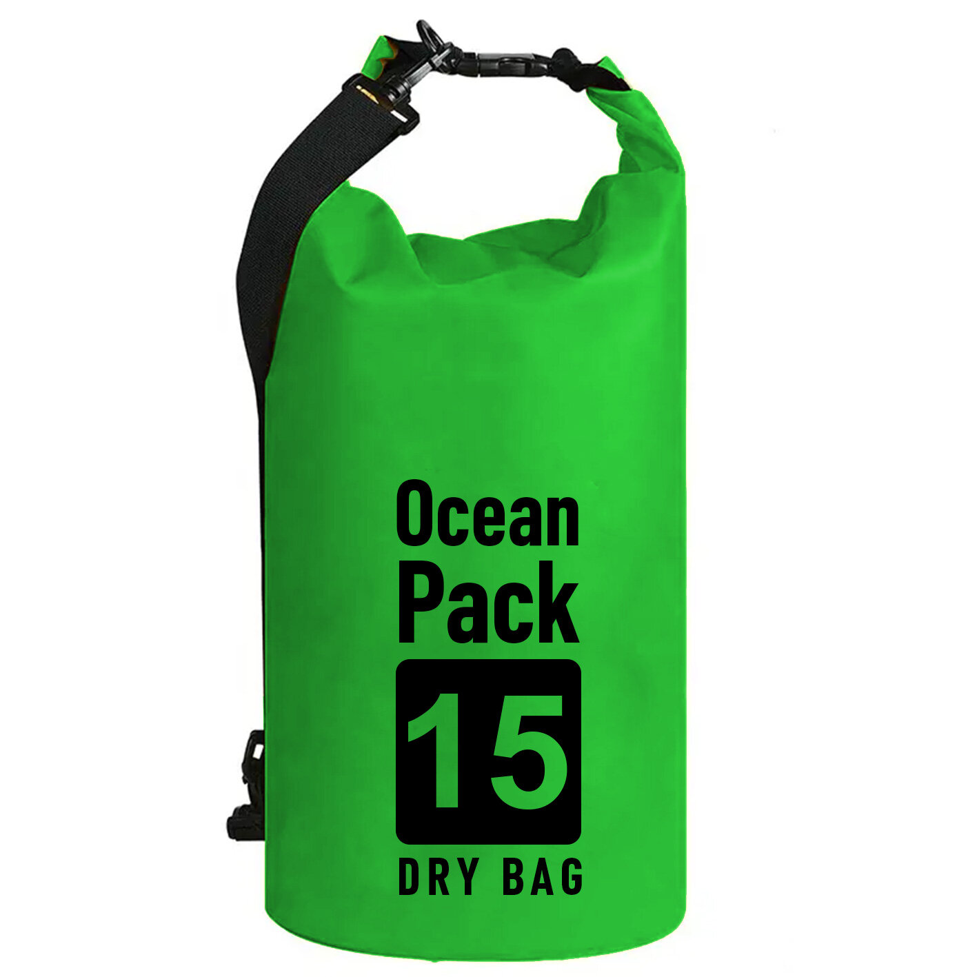 Водонепроницаемая сумка-баул (гермомешок) Ocean Pack 15L ярко-зеленый