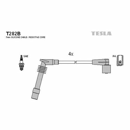 Комплект проводов зажигания Tesla t282b для Opel Astra, Meriva, Zafira