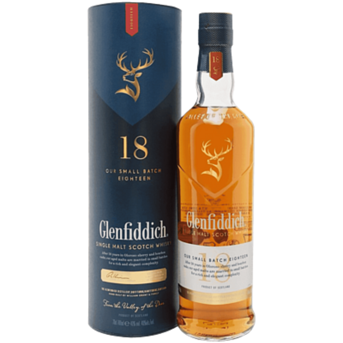 Виски "Glenfiddich", 18 лет, односолодовый, 0,7 л в подарочной упаковке