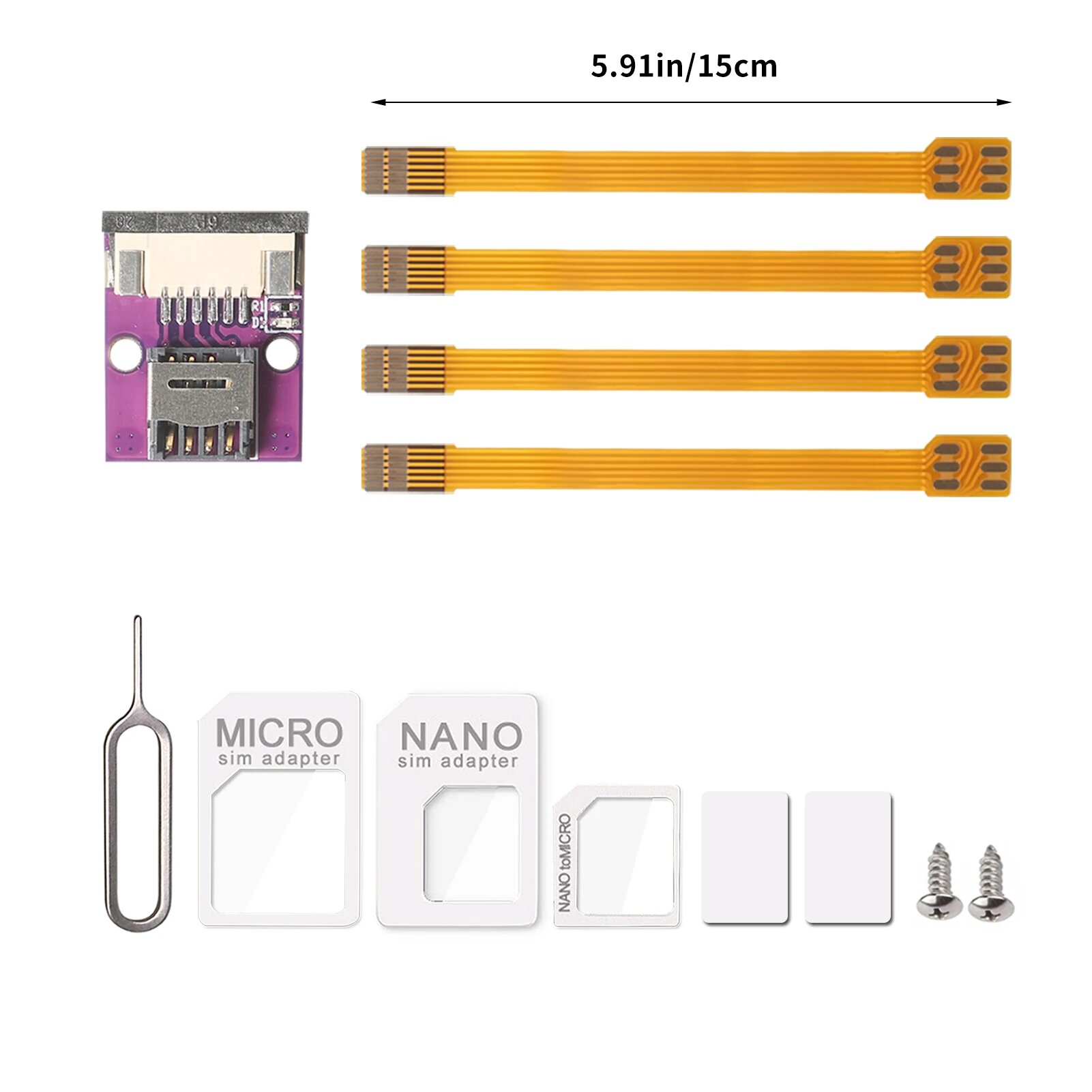 Кабель расширения ESIM-Nano SIM Преобразовательная пластина адаптера карты ESIM Протестирована в лаборатории ESIM, пайка не требуется для чипов 5*6 мм C Long
